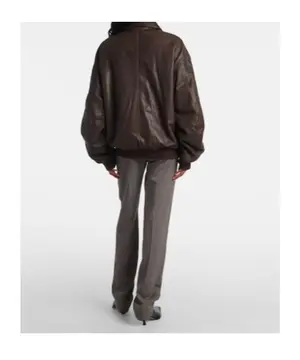 Calvin Klein Johnson Leather Bomber Jacket