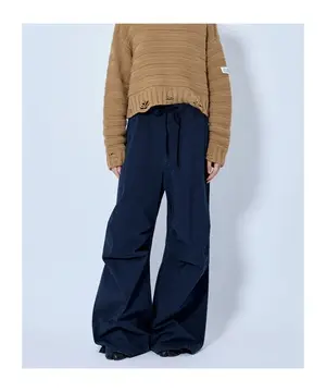 MAISON MARGIELA Wide-leg Trousers With Drawstring Waist - Black