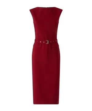 Pinko Sleeveless Belted Dress With Silver-tone Buckle