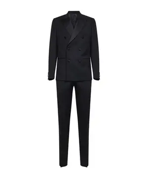 LARDINI Long-sleeved Blazer And Trousers Set - Black