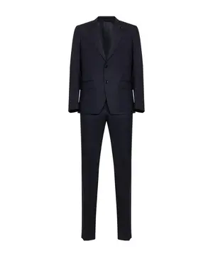 LARDINI Long-sleeved Blazer And Trousers Set - Black