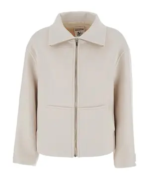 SEMICOUTURE Long-sleeve Casual Jacket With A Collar - White