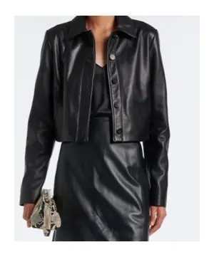 Vince Cropped Leather Jacket