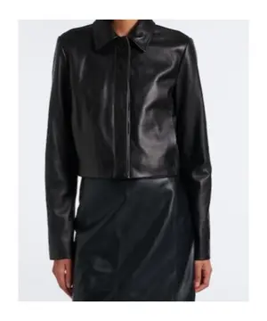 Vince Cropped Leather Jacket