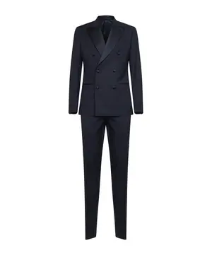 LARDINI Long-sleeved Blazer And Trousers Set - Black