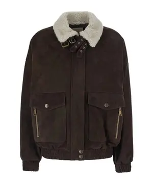 SEMICOUTURE Long-sleeve Bomber Jacket - Brown
