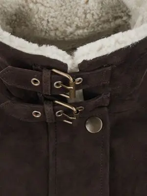 SEMICOUTURE Gloria Shearling Collar Bomber Jacket