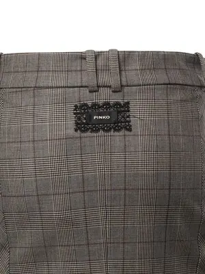 Pinko Plaid Maxi Skirt With Front Slit - No