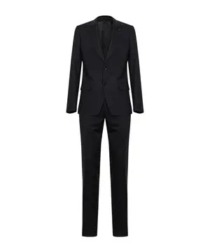 LARDINI Single-breasted Blazer And Trousers Set - Black