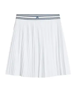 J. Lindeberg Pleated Midi Skirt With Integrated Shorts - White