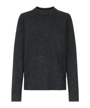 Loulou De Saison Flecked Ribbed-trim Sweater - Black