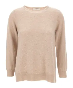 KANGRA Crew Neck Knitted Sweater - Beige