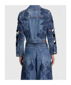 ALICEOLIVIA Chloe Laser-cut Denim Jacket