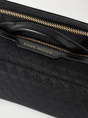 ANYA HINDMARCH Leather-trimmed Jacquard Case