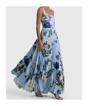 ALICEOLIVIA Carolyn Pleated Maxi Dress