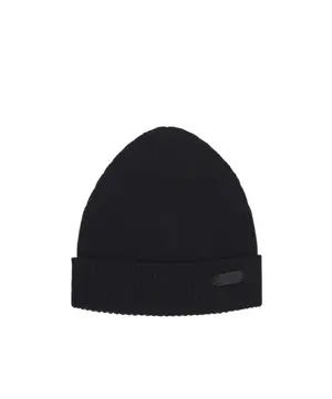 Brioni Logo-patch Beanie Hat - Midnight Blue
