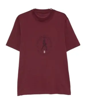 Brunello Cucinelli Logo-print Crew-neck T-shirt - Red