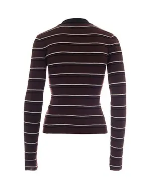 GANNI Collared Long-sleeved Knit Sweater