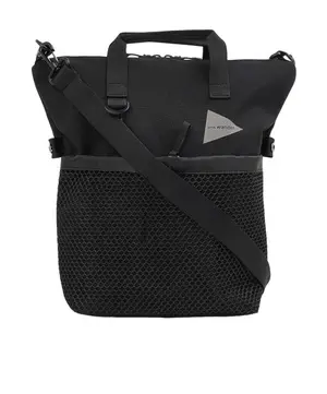 AND WANDER Zippered Shoulder Bag - Black