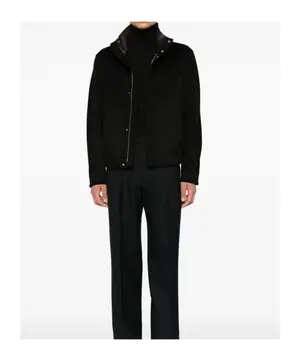 LARDINI High Neck Zip-up Jacket