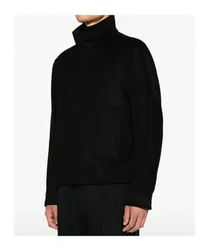 LARDINI High Neck Zip-up Jacket