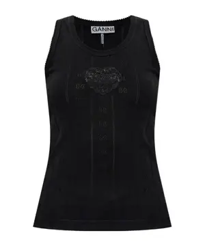 GANNI Round Neck Sleeveless Vest