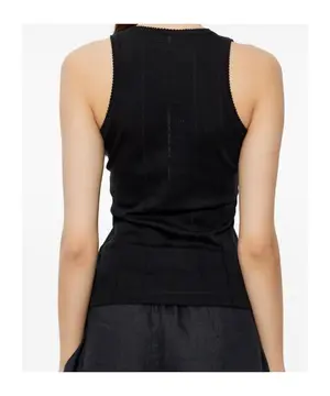GANNI Round Neck Sleeveless Vest