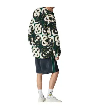 Casablanca Green Navy Check Monogram Fleece Jacket
