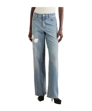 Erdem Mid-rise Straight-leg Floral-embroidered Jeans
