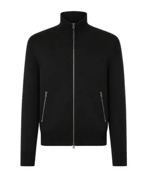 TOM FORD High Neck Zip Cardigan - Black