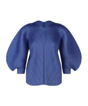 Issey Miyake Coast Pleated Top - Blue