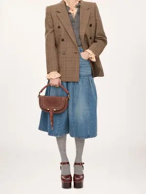 Chloé Mini Marcie Shoulder Bag In Suede Leather