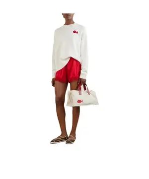 Staud Embroidered Canvas Tote