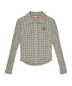 DIESEL® Check Shirt With Seersucker Effect