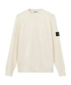 Stone Island Logo-patch Sweater - Ivory
