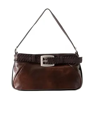 Staud Belted Leather Shoulder Bag - Brown