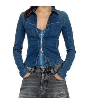 DIESEL® Denim Full-zip Shirt