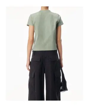Alexander Wang Cropped Logo T-shirt - Washed Sage
