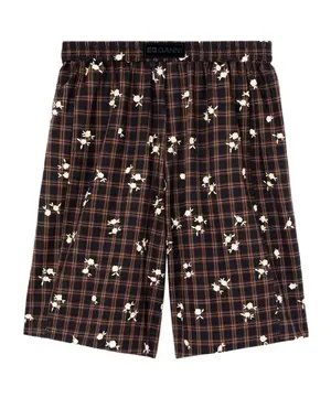 GANNI Printed Check Shorts - Black