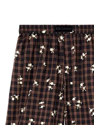 GANNI Printed Check Shorts - Black