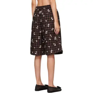 GANNI Printed Check Shorts - Black