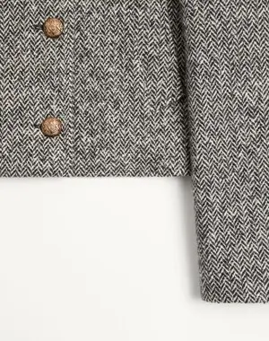 Valentino Garavani Chevron Cropped Peacoat - Black
