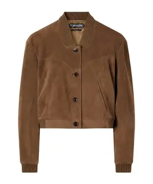 TOM FORD Cropped Suede Bomber Jacket