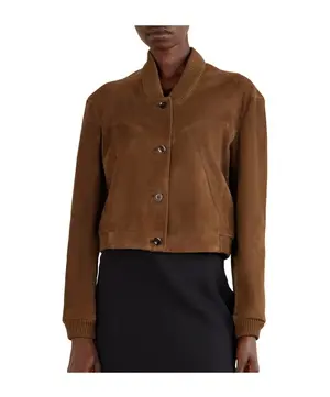 TOM FORD Cropped Suede Bomber Jacket