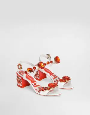 Dolce & Gabbana Embellished Painted Heel Sandals