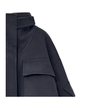 Giorgio Armani Double Cashmere Blouson Coat With Stand-up Collar