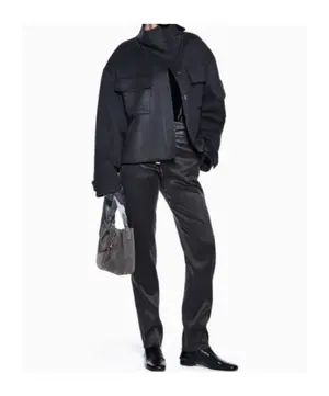 Giorgio Armani Double Cashmere Blouson Coat With Stand-up Collar