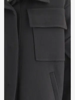 Giorgio Armani Multi-pocket Drawstring Coat - Grey