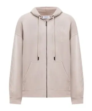 Off-White Zipper Hoodie - Nude
