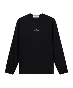 Stone Island Logo-print Long-sleeve T-shirt - Black